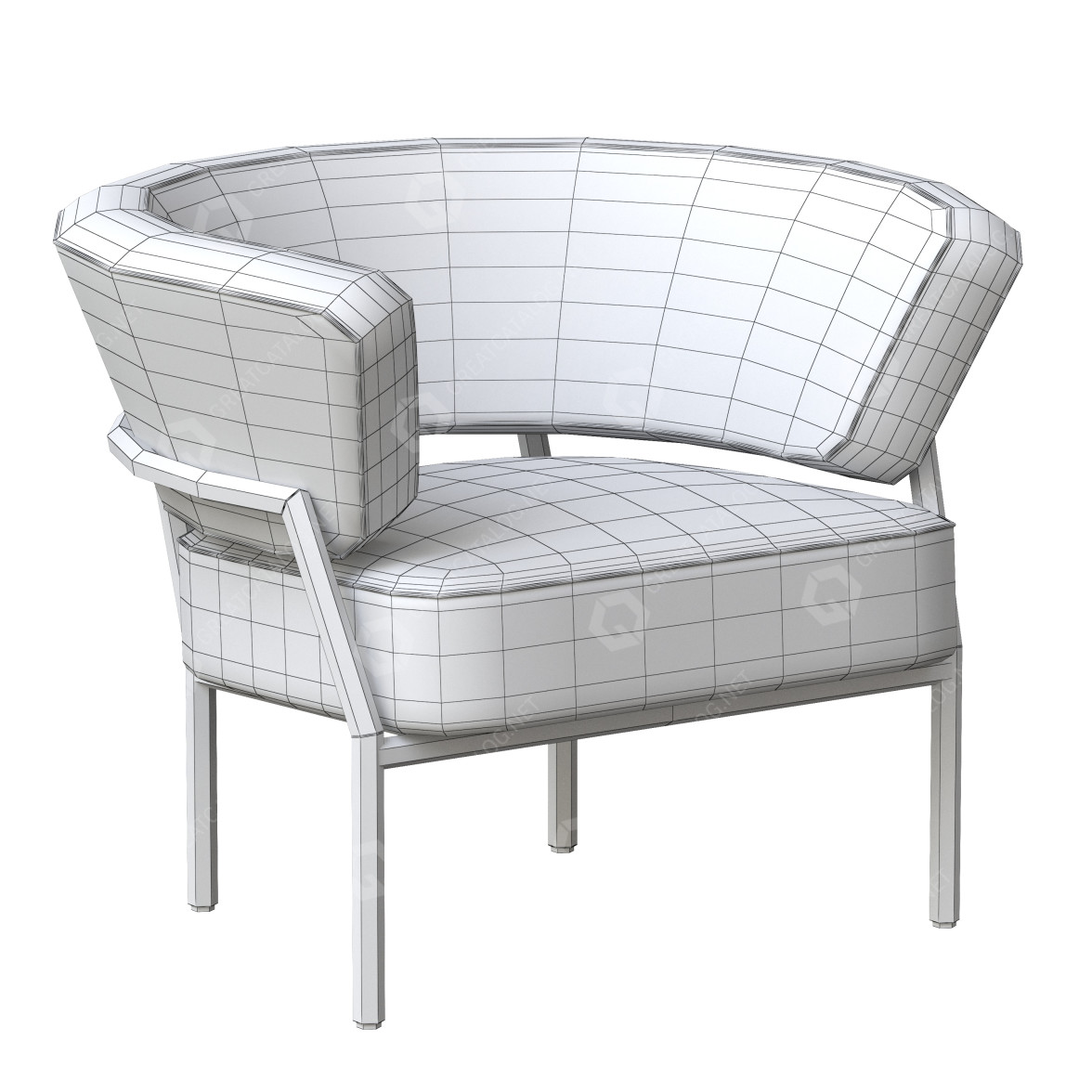 Armchair Meridiani Small Nani 3D model - GreatCatalog 11005