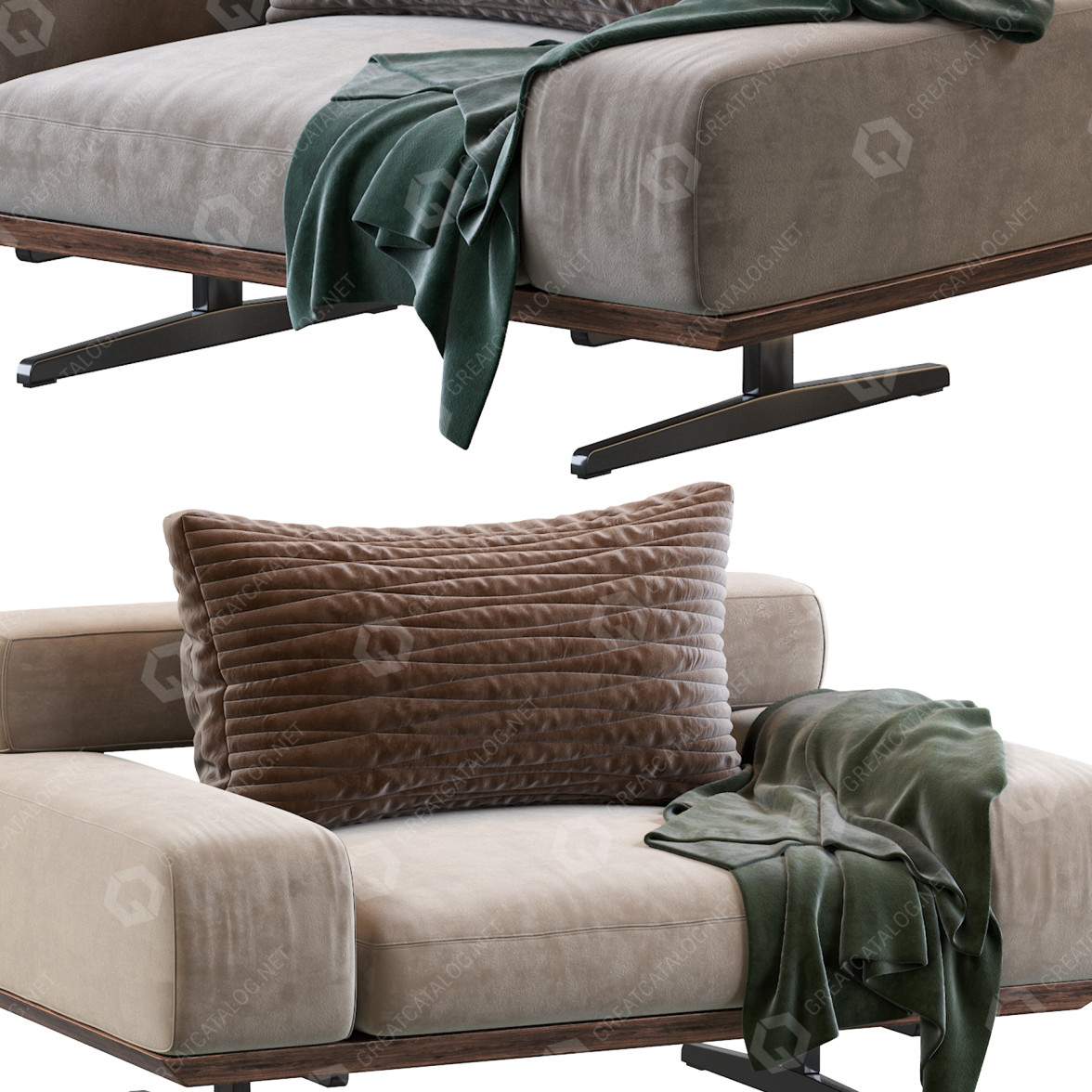 Armchair Flexform Wing 3D model - GreatCatalog 11291