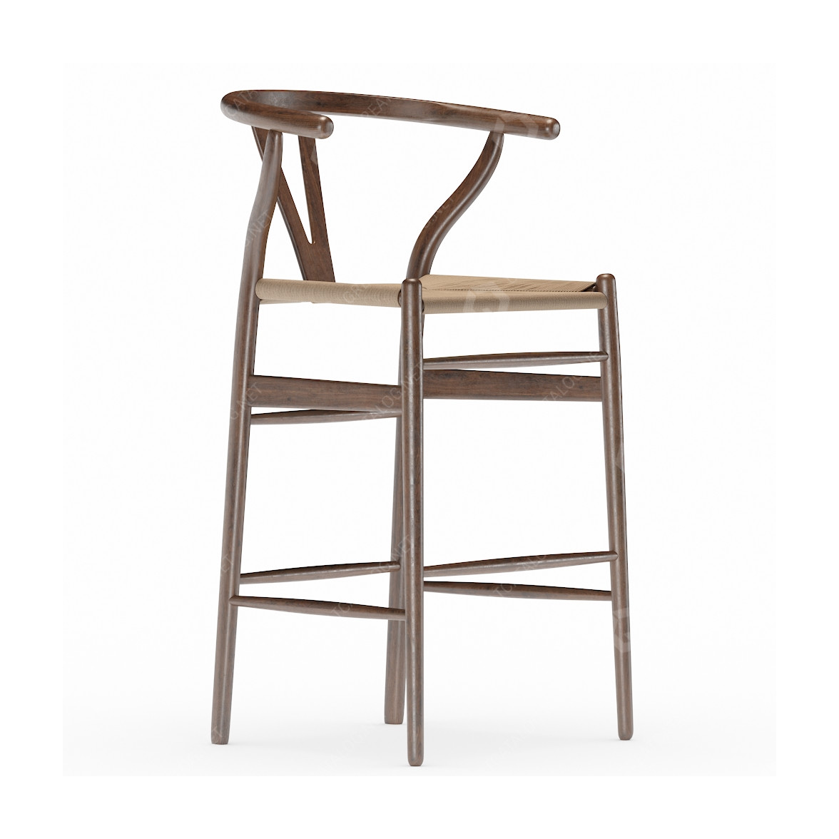 Bar Stool Carl Hansen & Søn Wishbone 3D model #11295 | GreatCatalog