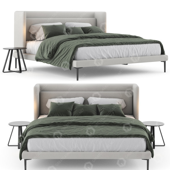 Bed and Bedside Tables BoConcept Austin 3D model - GreatCatalog 11604
