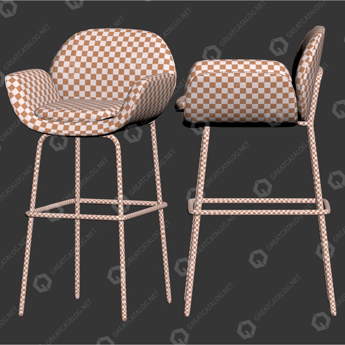 Bar Stool Natuzzi Shield 3D model - GreatCatalog 11650