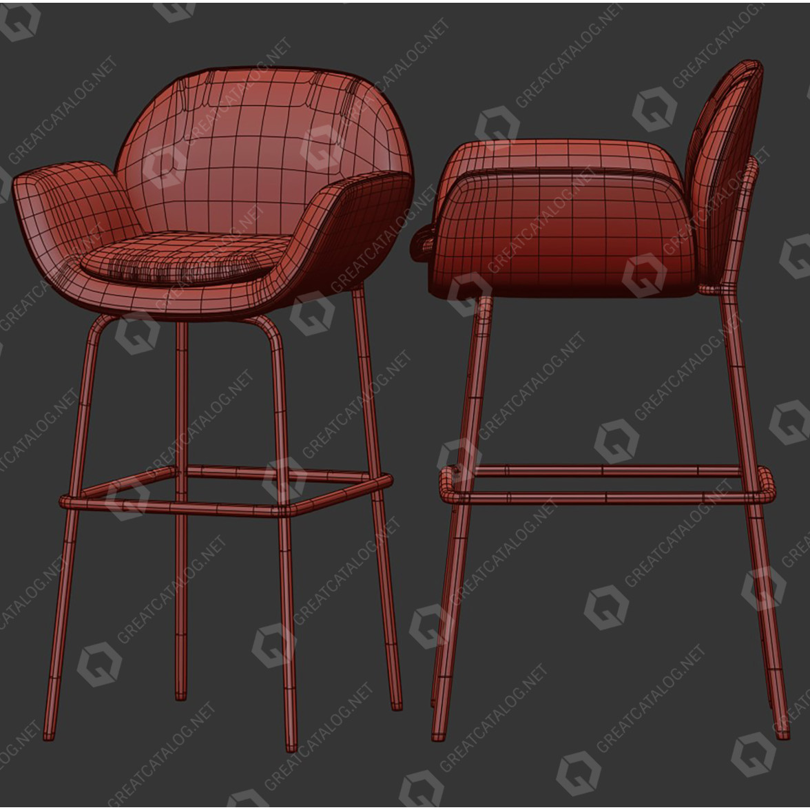 Bar Stool Natuzzi Shield 3D model - GreatCatalog 11650