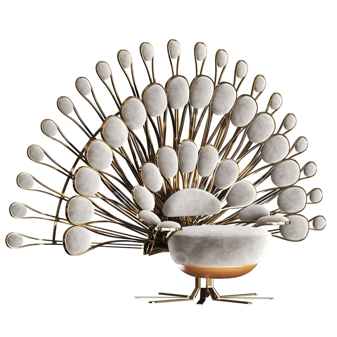 Armchair Visionnaire Pavone Throne 3D model - GreatCatalog 11782