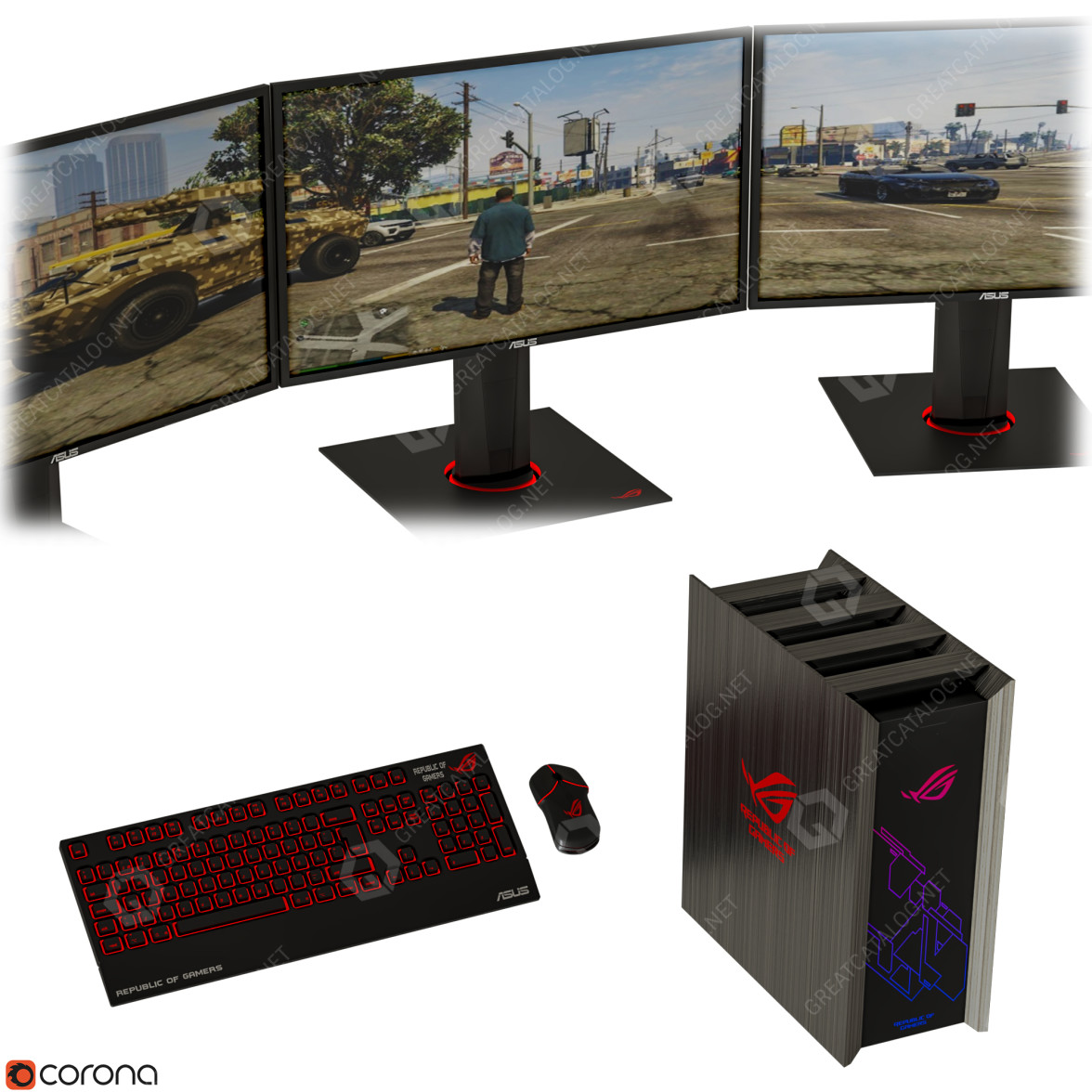 Computer Asus Gaming Collection 2 3D model - GreatCatalog 11931