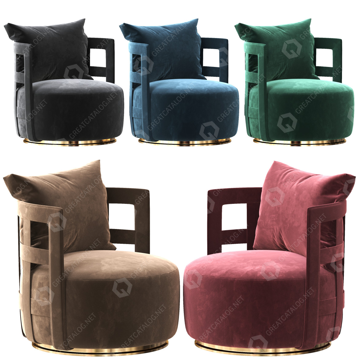 Armchair Rugiano The Braid 6082 T80 3D model - GreatCatalog 12028