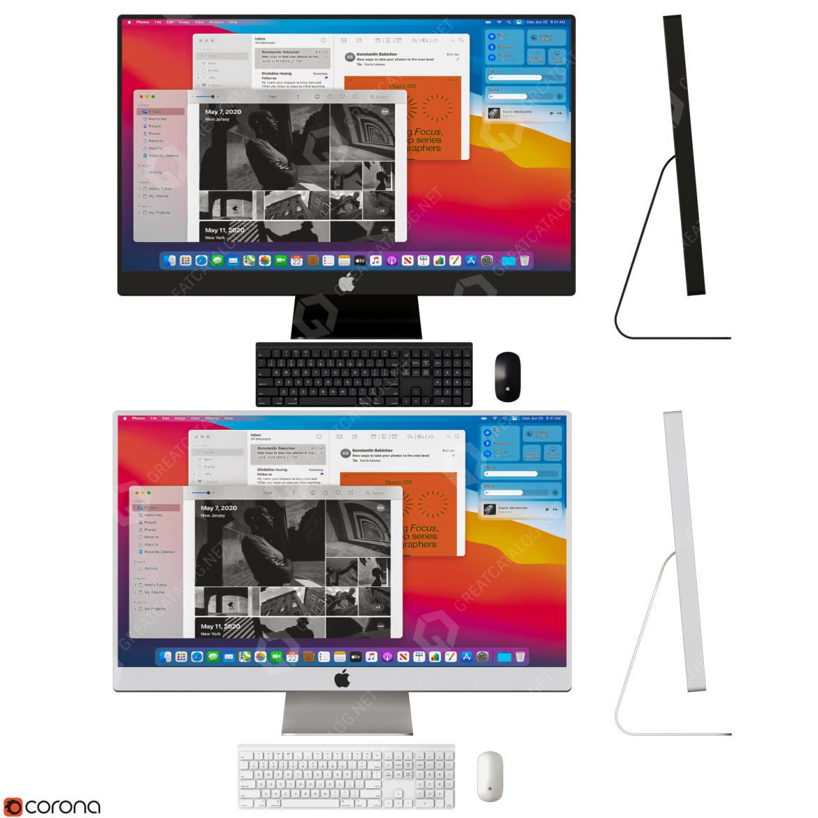 Computer Apple iMac Pro with XDR Display 2 Color 3D model ...