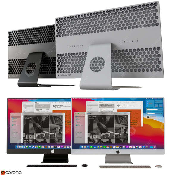 Computer Apple iMac Pro with XDR Display 2 Color 3D model ...