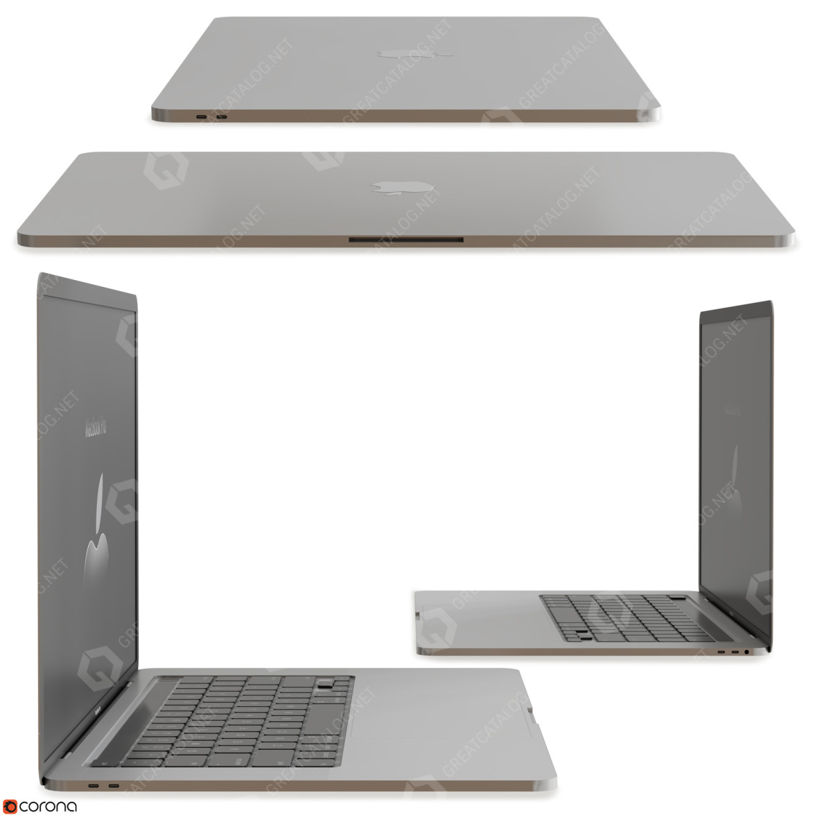 Laptop Apple New Macbook Pro 17 Inch 3D model - GreatCatalog 12057