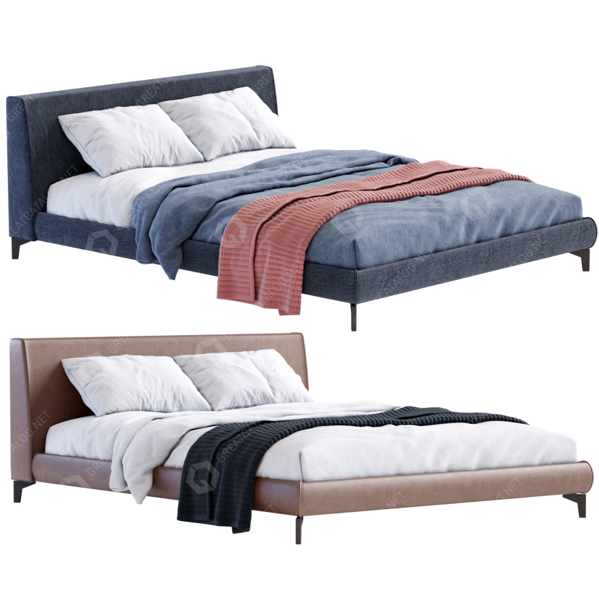 Bed Meridiani Louis Up 3D model - GreatCatalog 12254