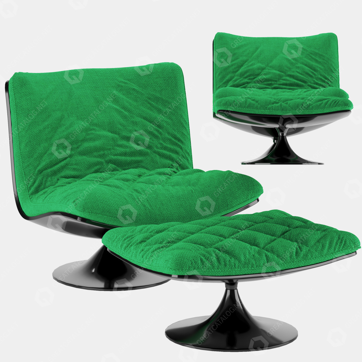 Armchair and Ottoman Baxter Marilyn 3D model #12581 | GreatCatalog