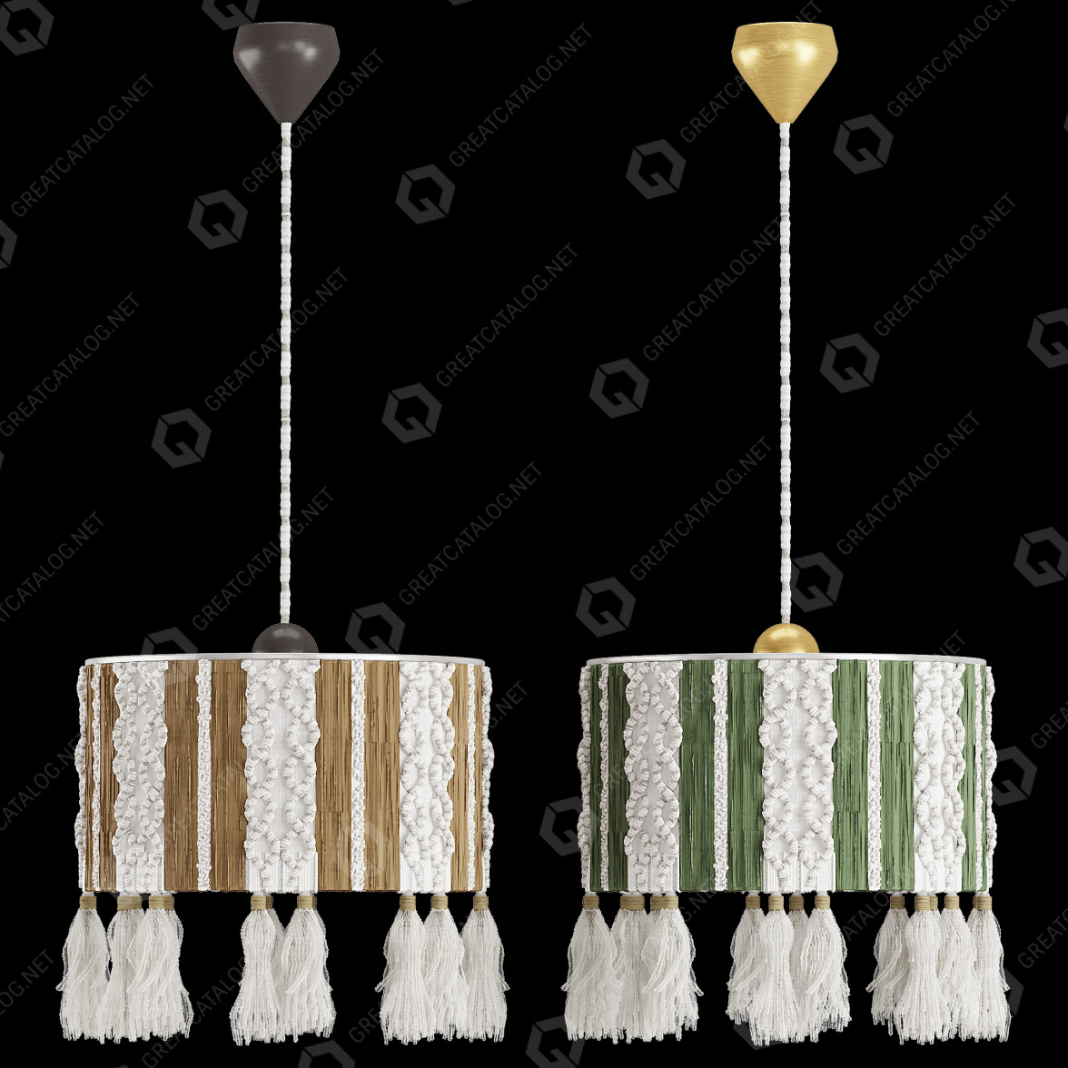 Pendant Lamp Boho Light 2 3D model・Download 3D models