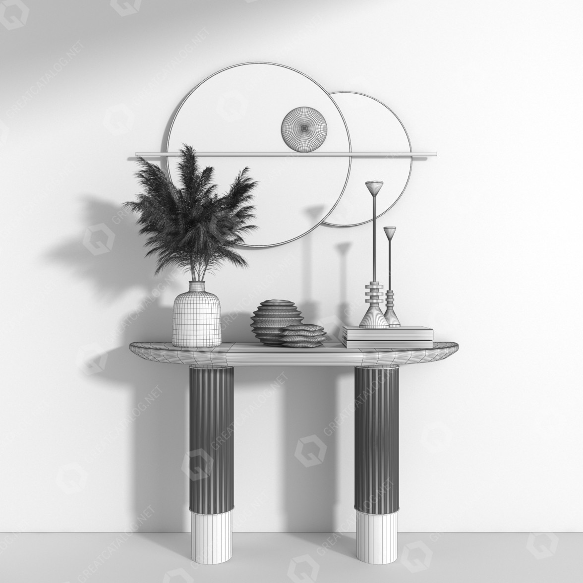 Console Table and Decor Set 003 3D model - GreatCatalog 13201