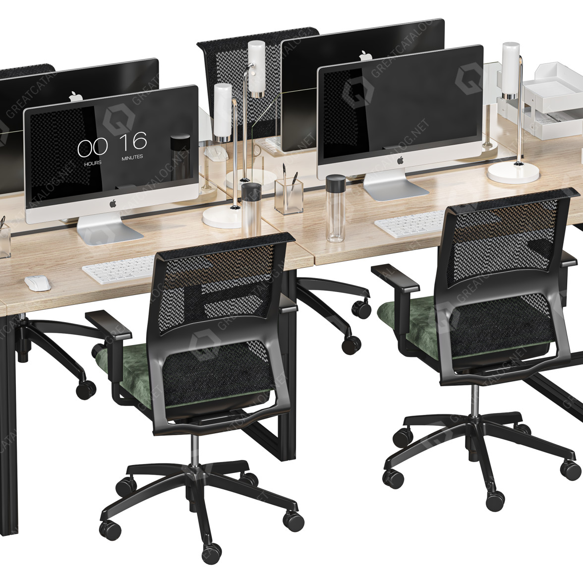 Workspace Hexagon Office Set 3D model - GreatCatalog 13413