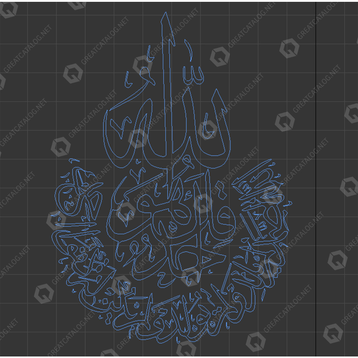 Decor Islamic Arabic Calligraphy 3D model - GreatCatalog 13929