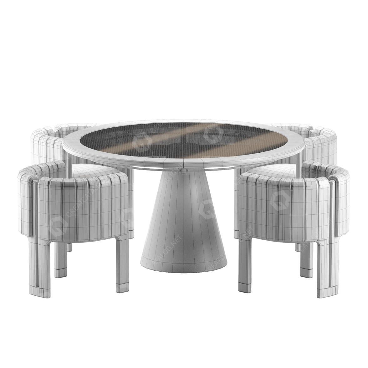 Table and Chairs Mezzo Collection Crawford 3D model #14592 | GreatCatalog