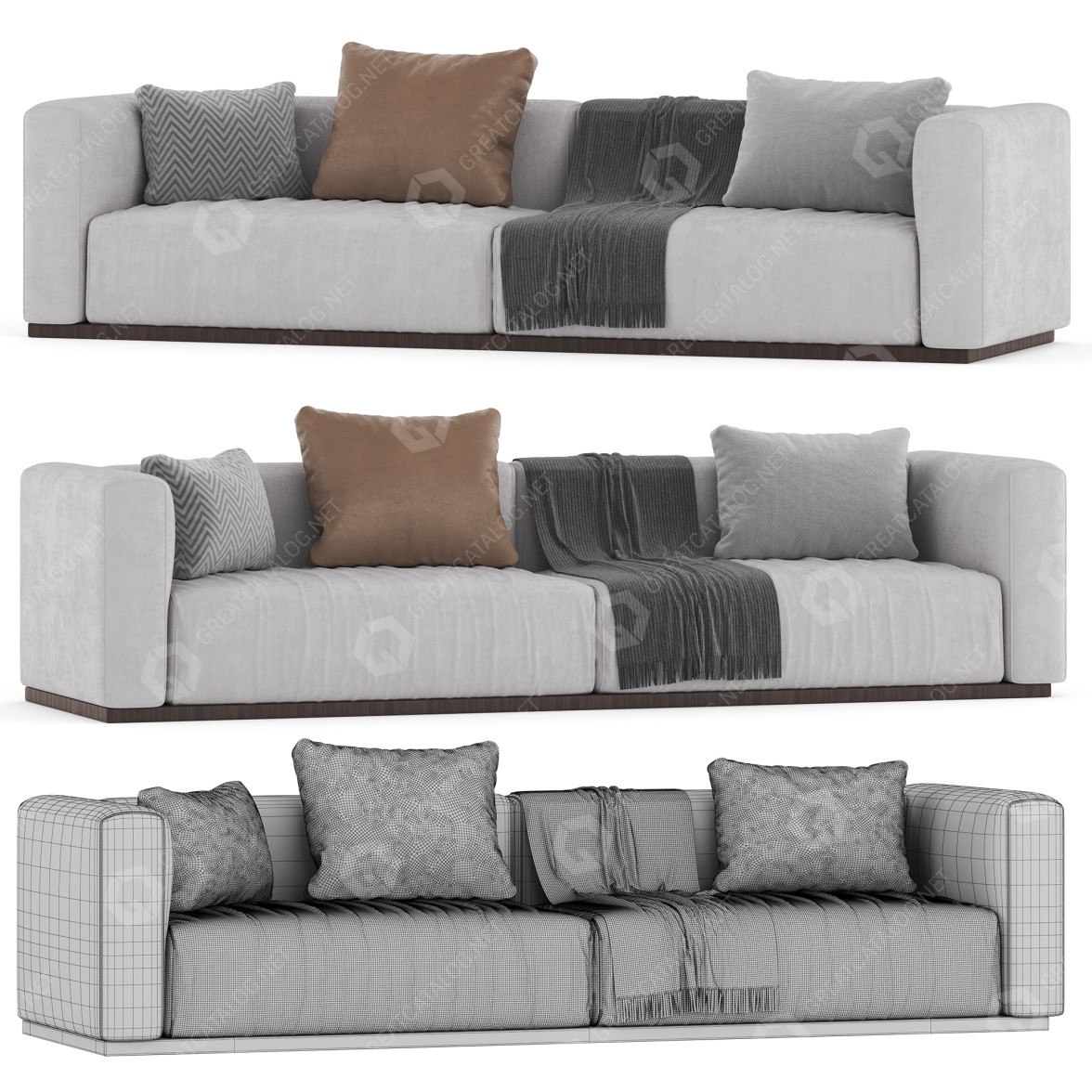 Sofa Flexform Lario 2 Seats 3D model - GreatCatalog 14829