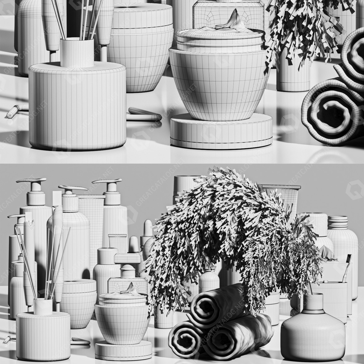 Decor Bathroom Set 3D model・Download 3D models・Great Catalog ...