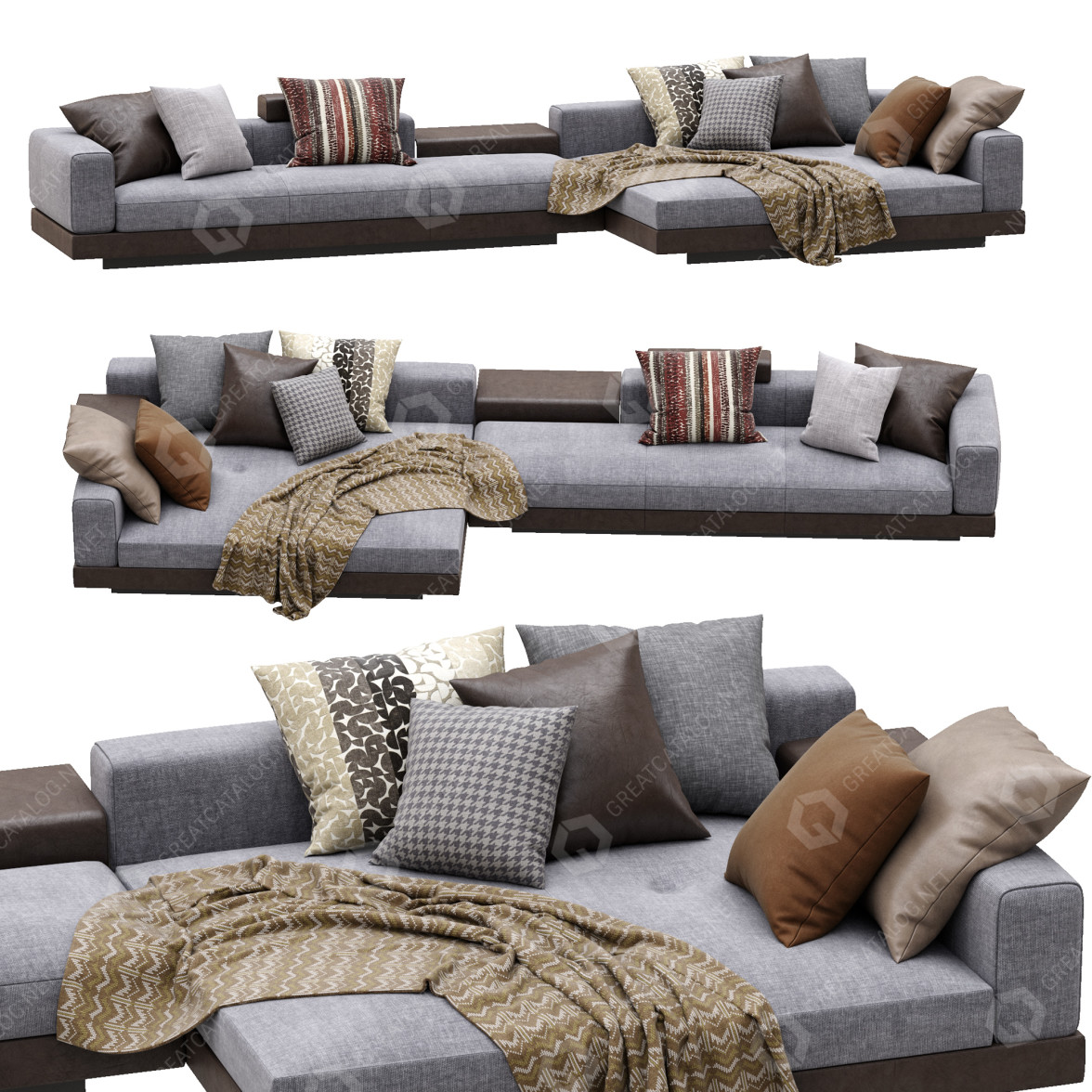 Sofa Minotti Connery Gray 3D model - GreatCatalog 15234