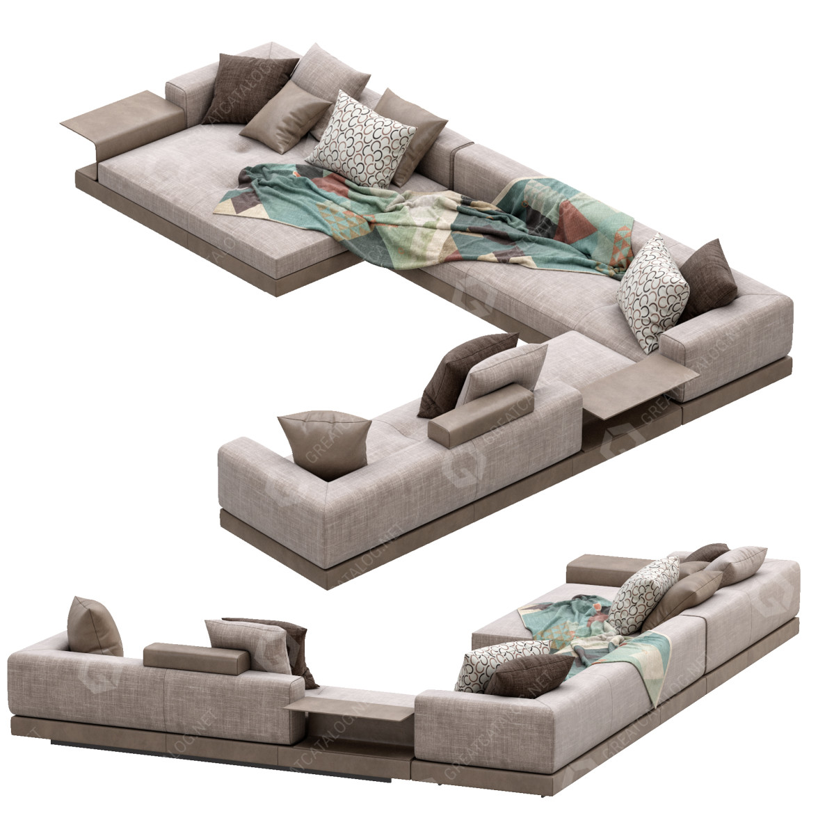 Sofa Minotti Connery 3d model for download ⚡ free and paid version for ...