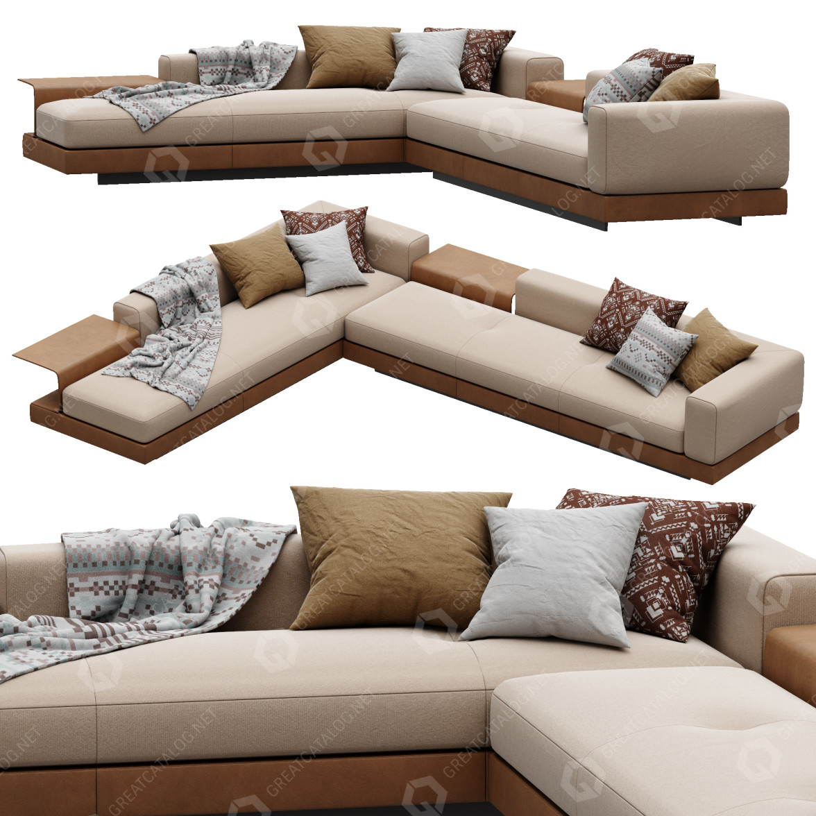Sofa Minotti Connery Beige 3D model - GreatCatalog 15241