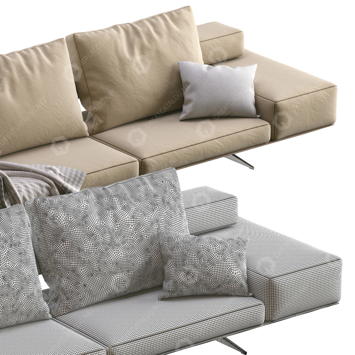 Sofa Flexform Wing Beige 3D model - GreatCatalog 15245