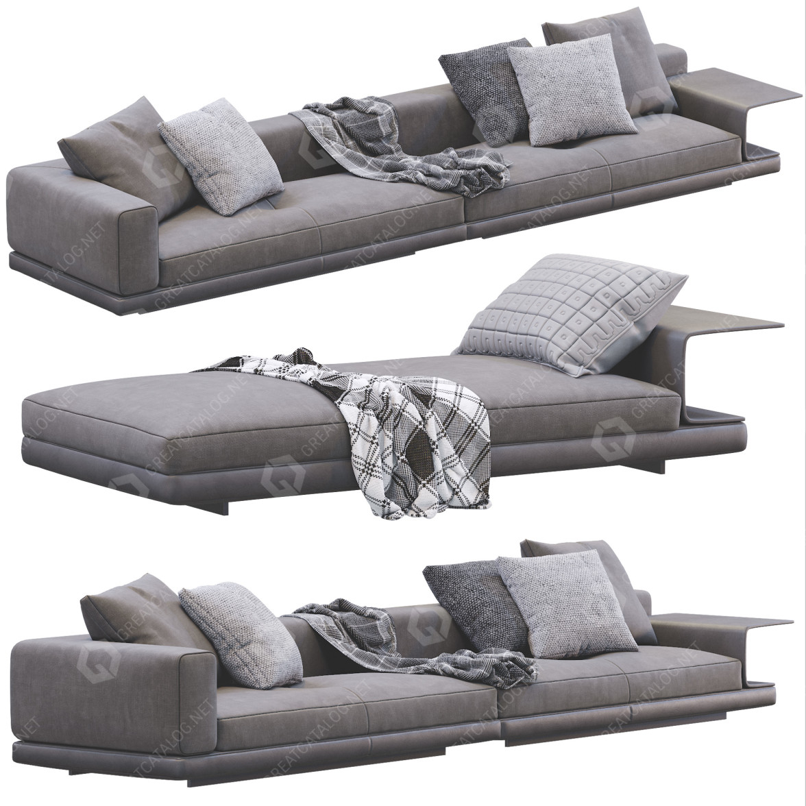 Sofa Minotti Connery with Flap 3D model - GreatCatalog 15247