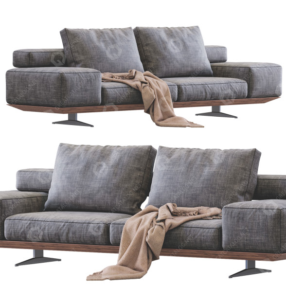 Sofa Flexform Wing Grey 3D model・Download 3D models