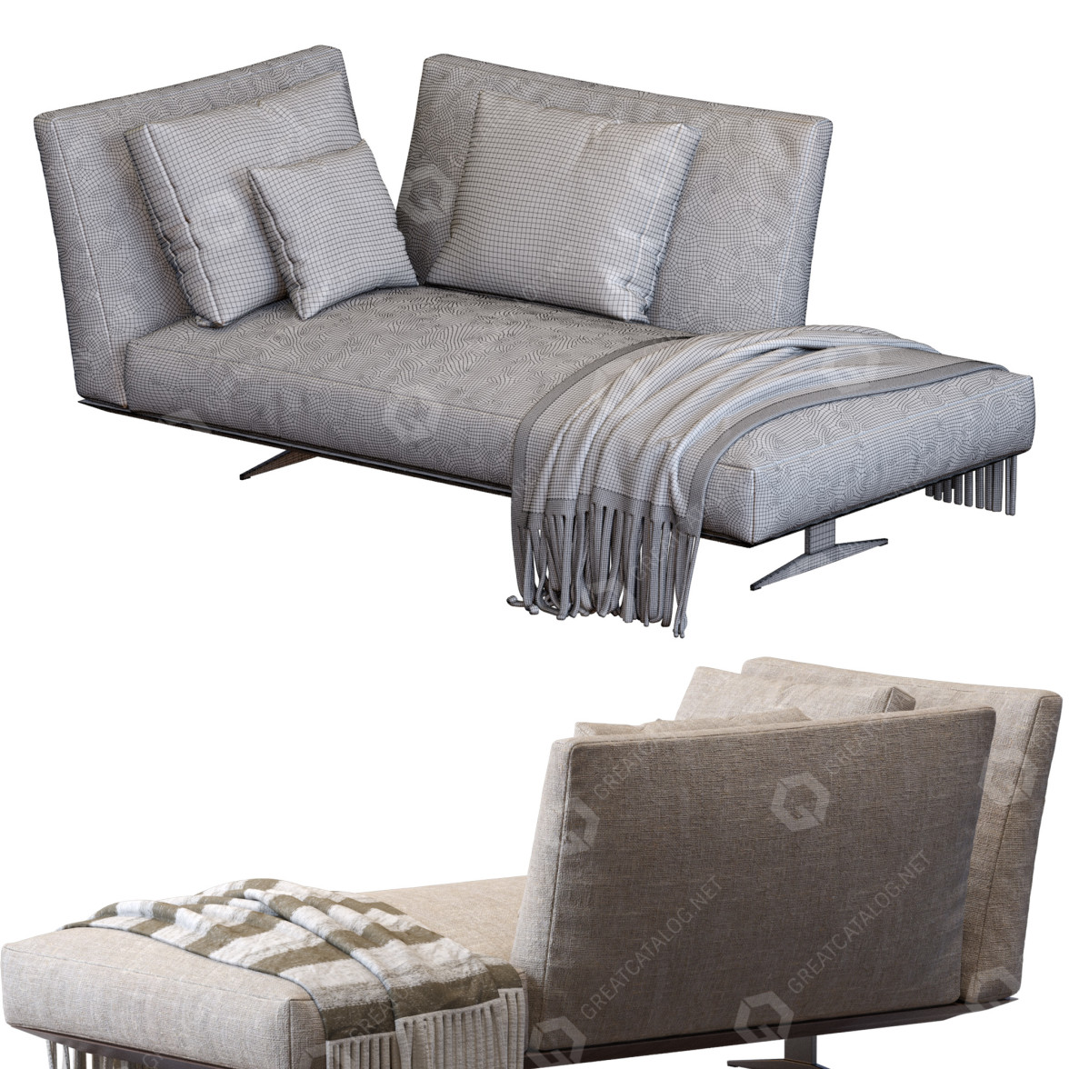 Couch Flexform Evergreen Leather 3D model - GreatCatalog 15259