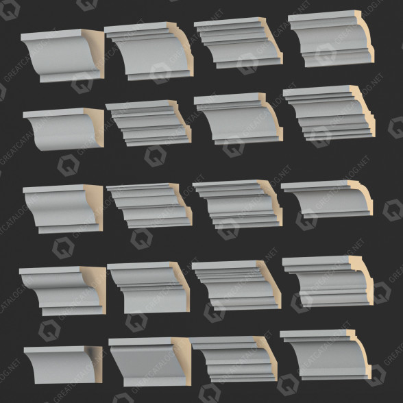 Moldings Cornice Set 4 20 Model 3D model - GreatCatalog 15377