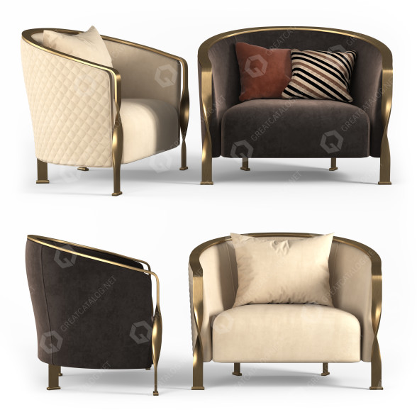 Armchairs Rugiano Paris 3D model - GreatCatalog 15936