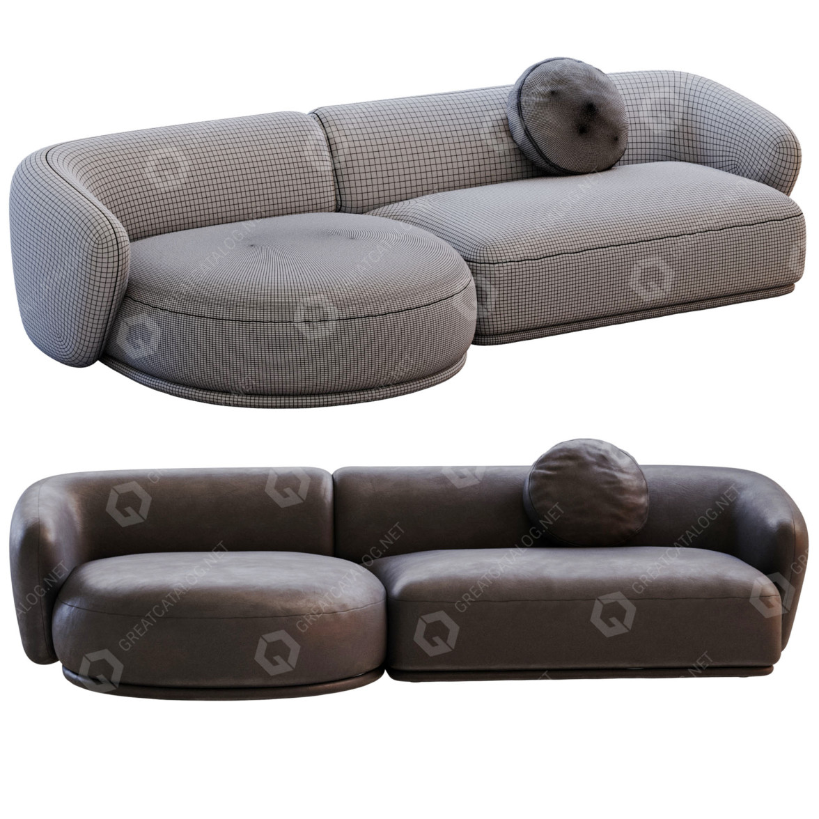Sofa Meridiani Rene 3D model - GreatCatalog 16208