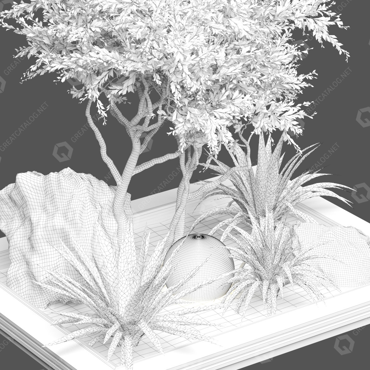 Plants and Decor Set 168 3D model - GreatCatalog 16329