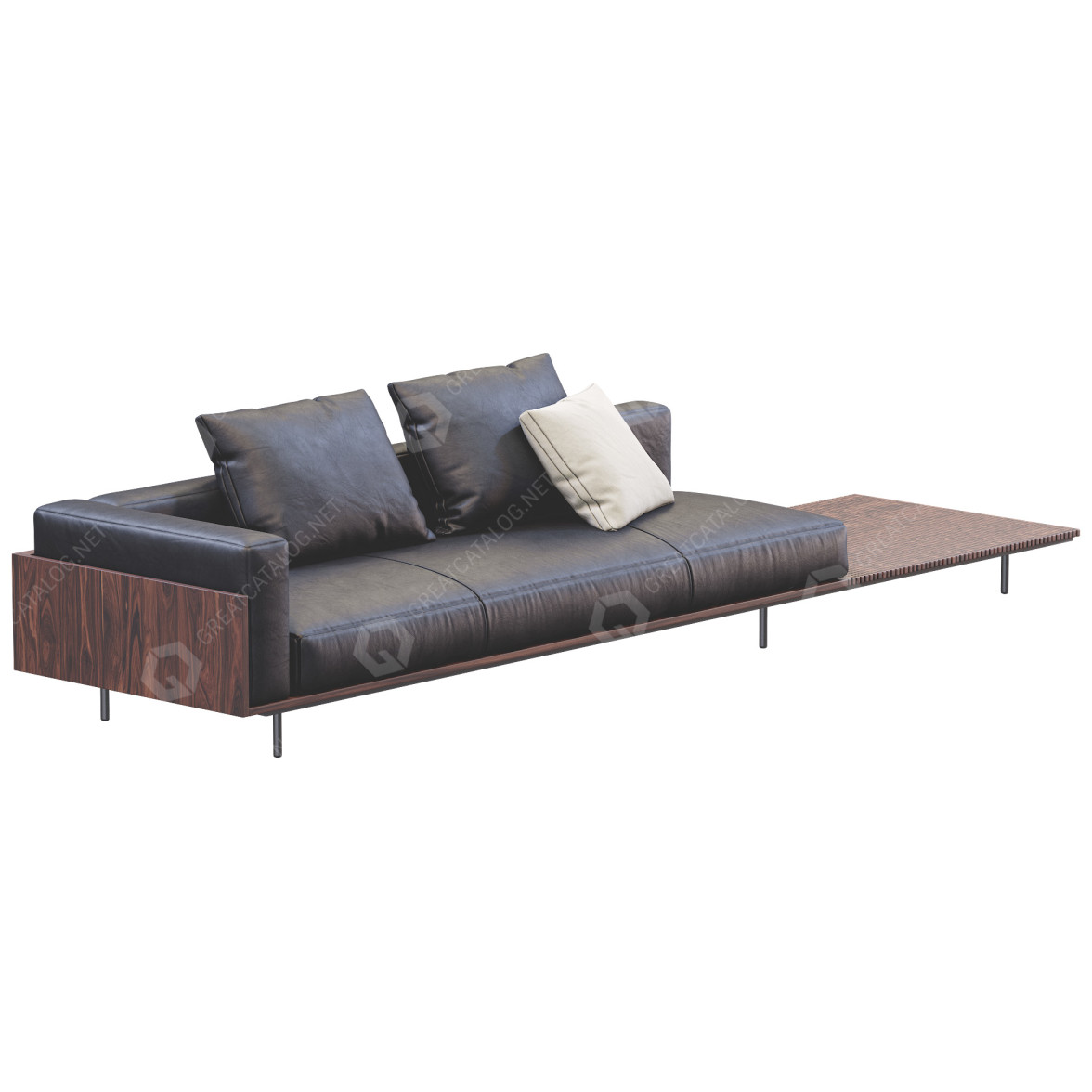 Sofa Minotti Brasilia Leather Black and Brown 3D model - GreatCatalog 16372