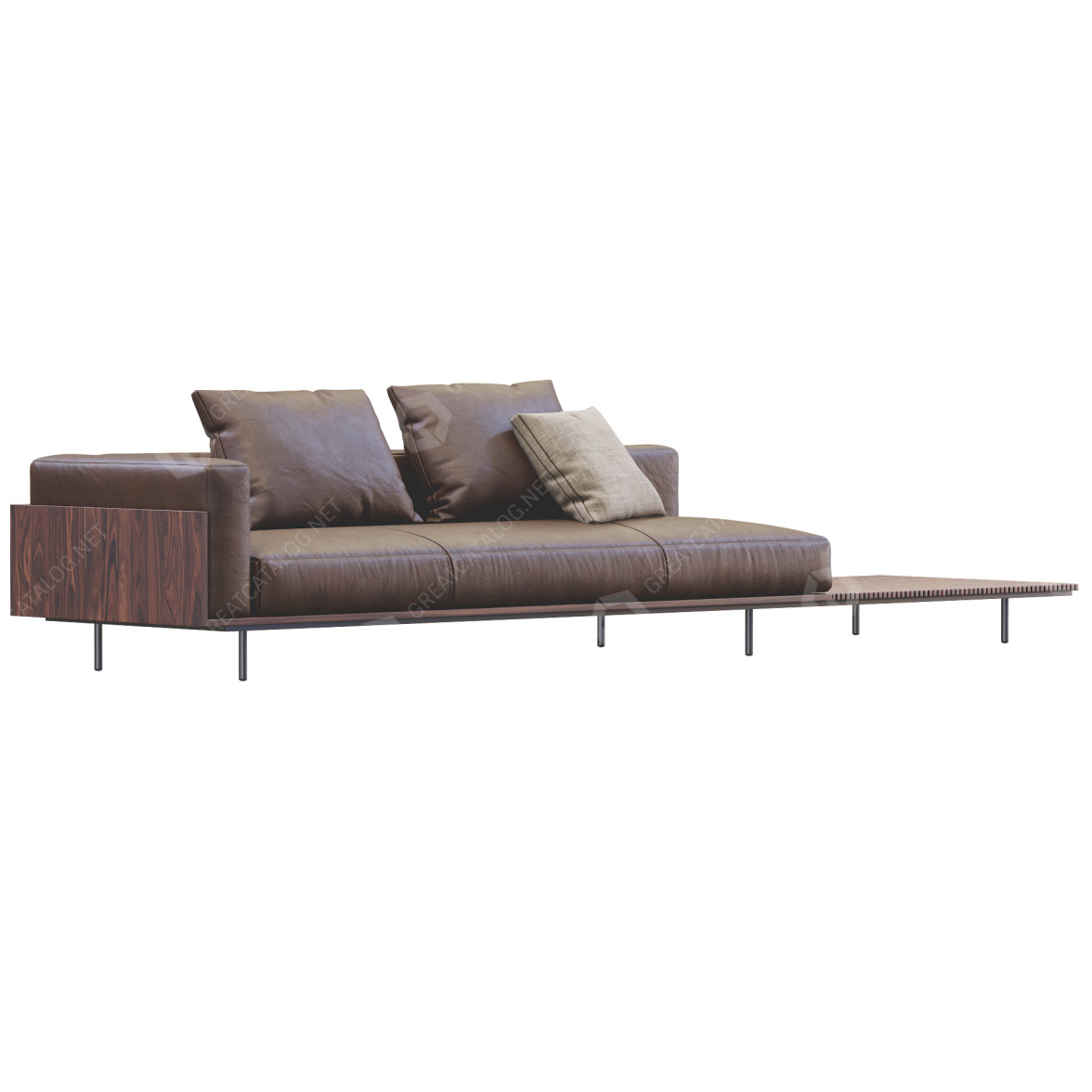 Sofa Minotti Brasilia Leather Black and Brown 3D model - GreatCatalog 16372