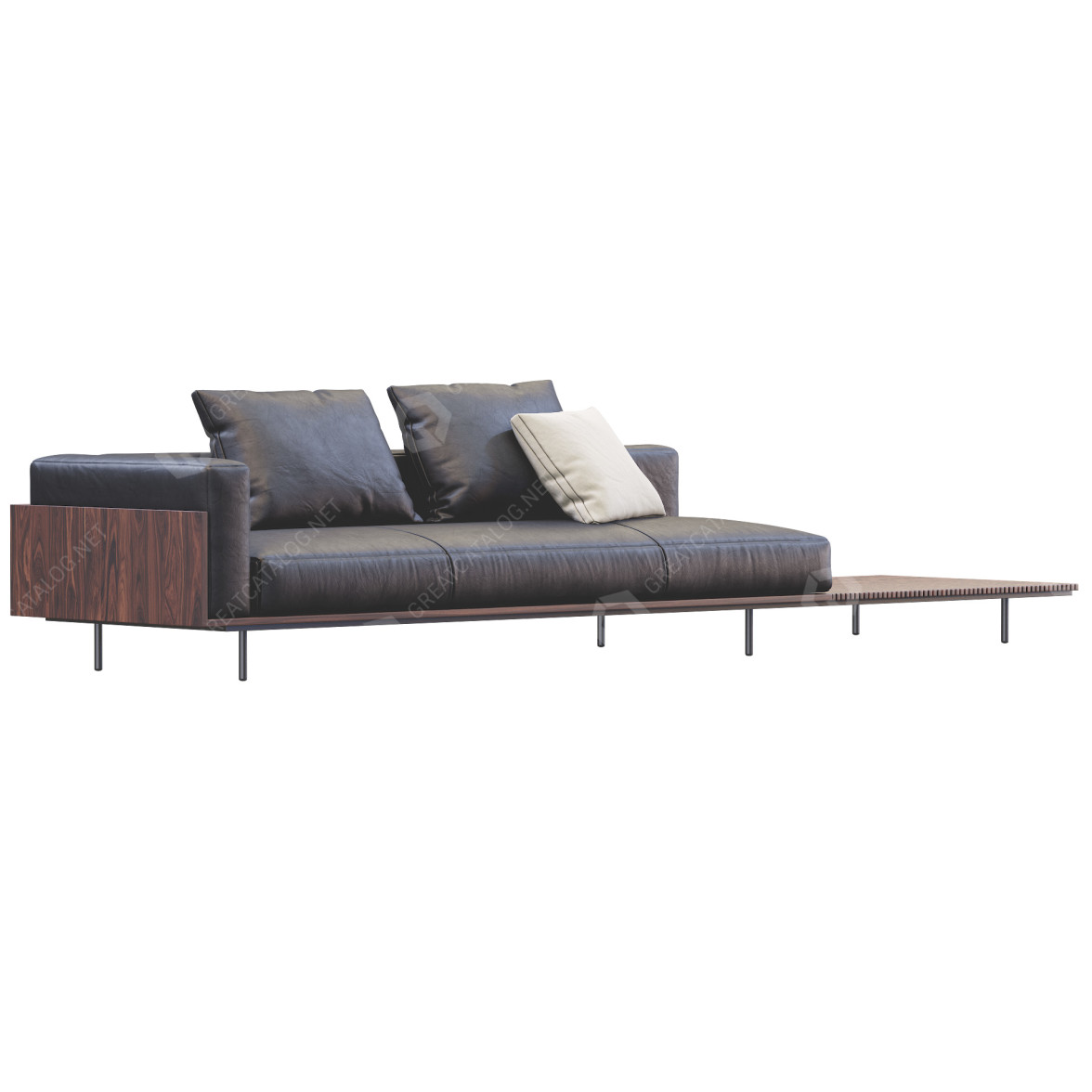 Sofa Minotti Brasilia Leather Black and Brown 3D model - GreatCatalog 16372