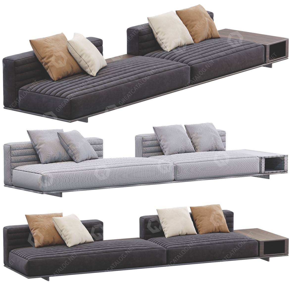 Sofa Minotti Roger Gray 3D model - GreatCatalog 16400