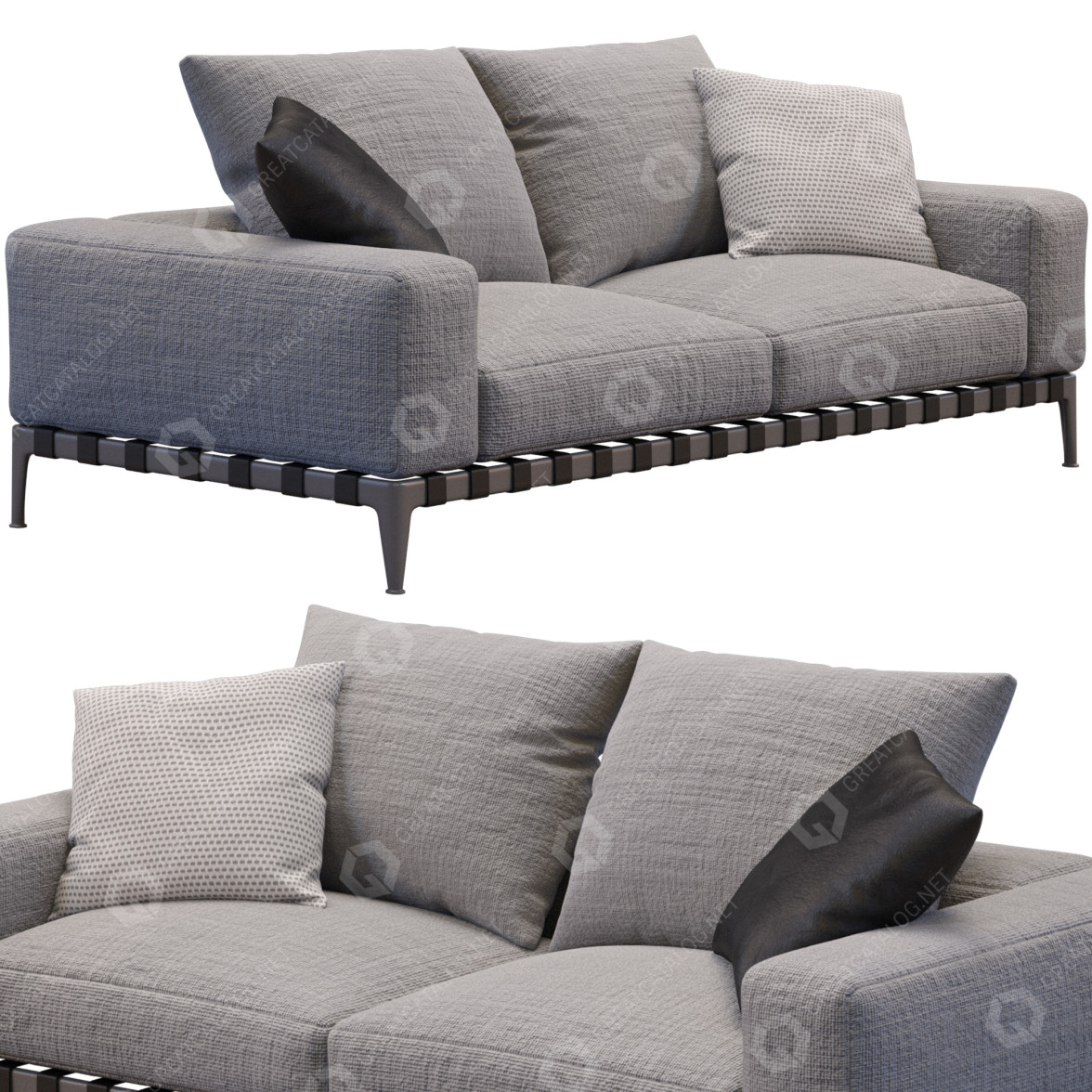 Sofa Flexform Gregory Gray 3D model - GreatCatalog 16433
