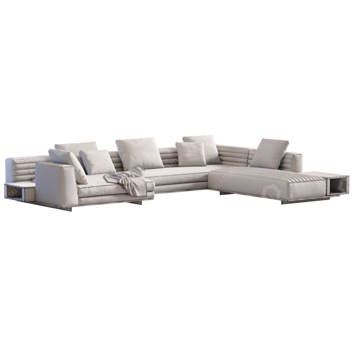Sofa Minotti Roger Gray and Beige 3D model - GreatCatalog 16441