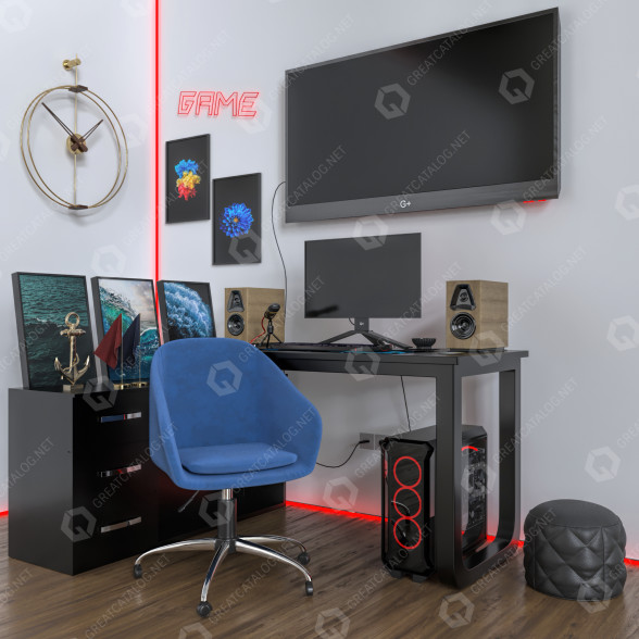 Workspace PC Game Room 3D model #16499 | GreatCatalog
