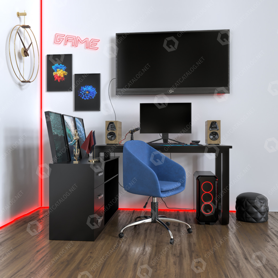 Workspace PC Game Room 3D model #16499 | GreatCatalog