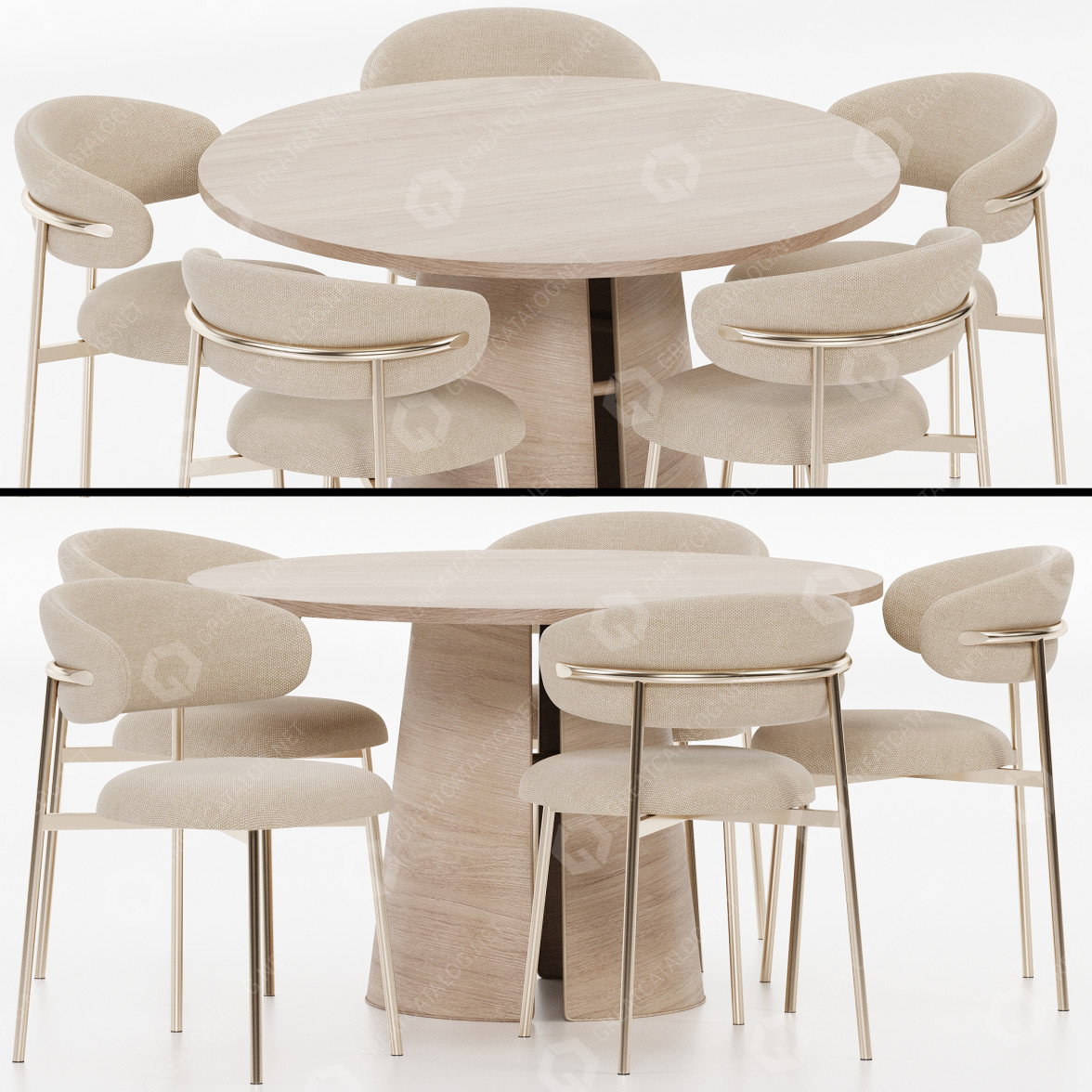 Table and Chairs Dining Set 07 3D model - GreatCatalog 16653