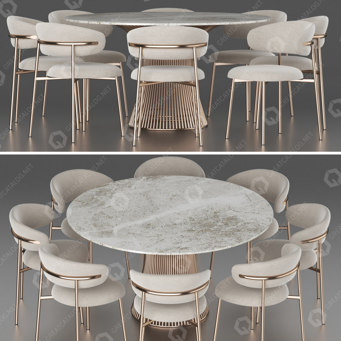Table and Chairs Calligaris Dining Set 04 3D model - GreatCatalog 16693