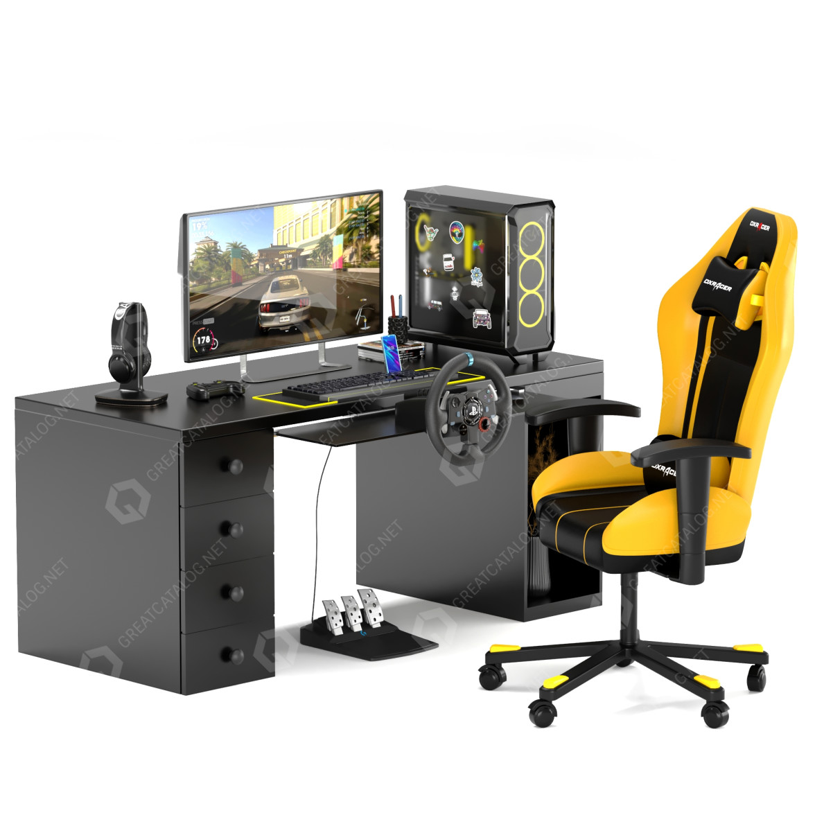 Workspace PC Gamer Set 3D model - GreatCatalog 16729