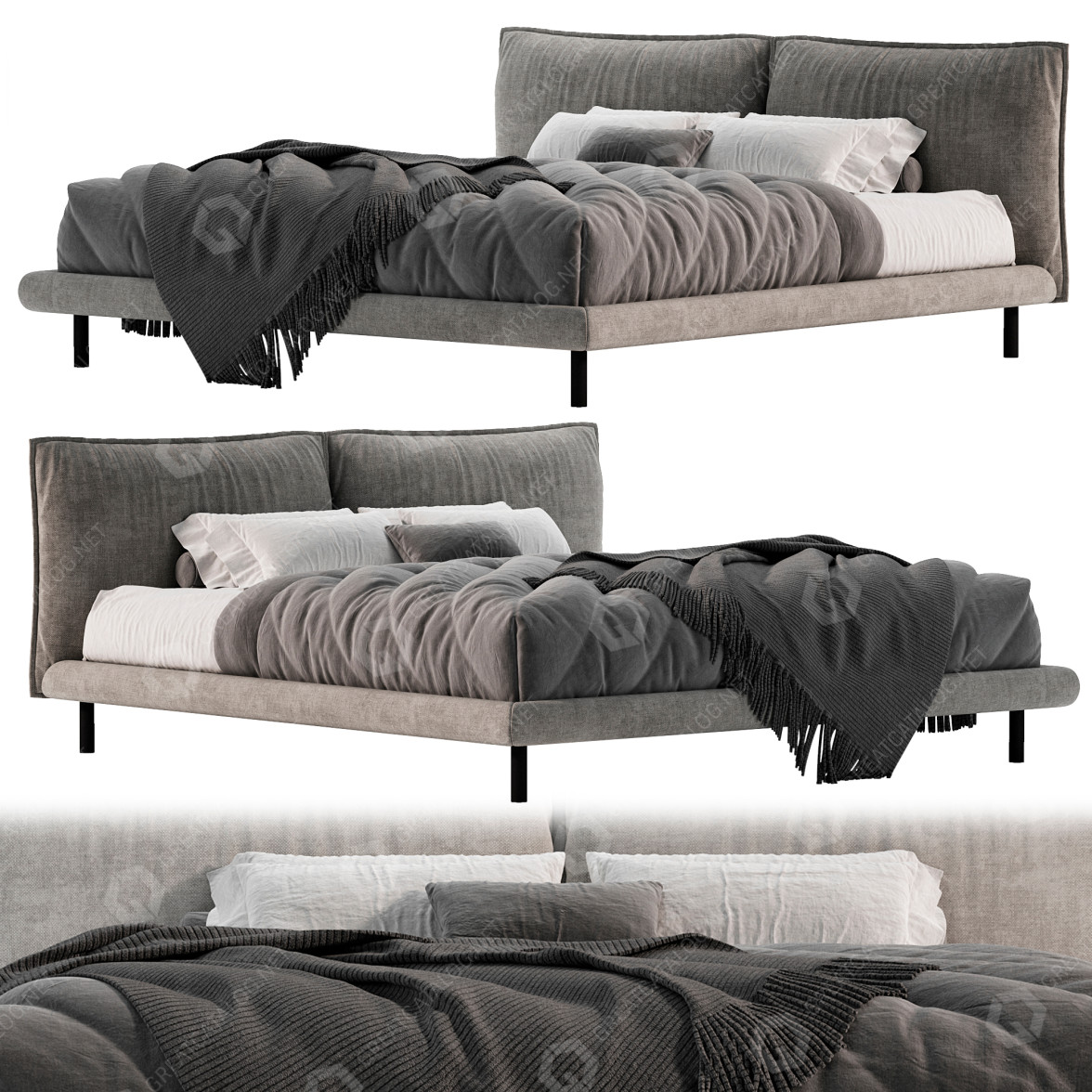 Bed Meridiani Oliver 3D model - GreatCatalog 16793