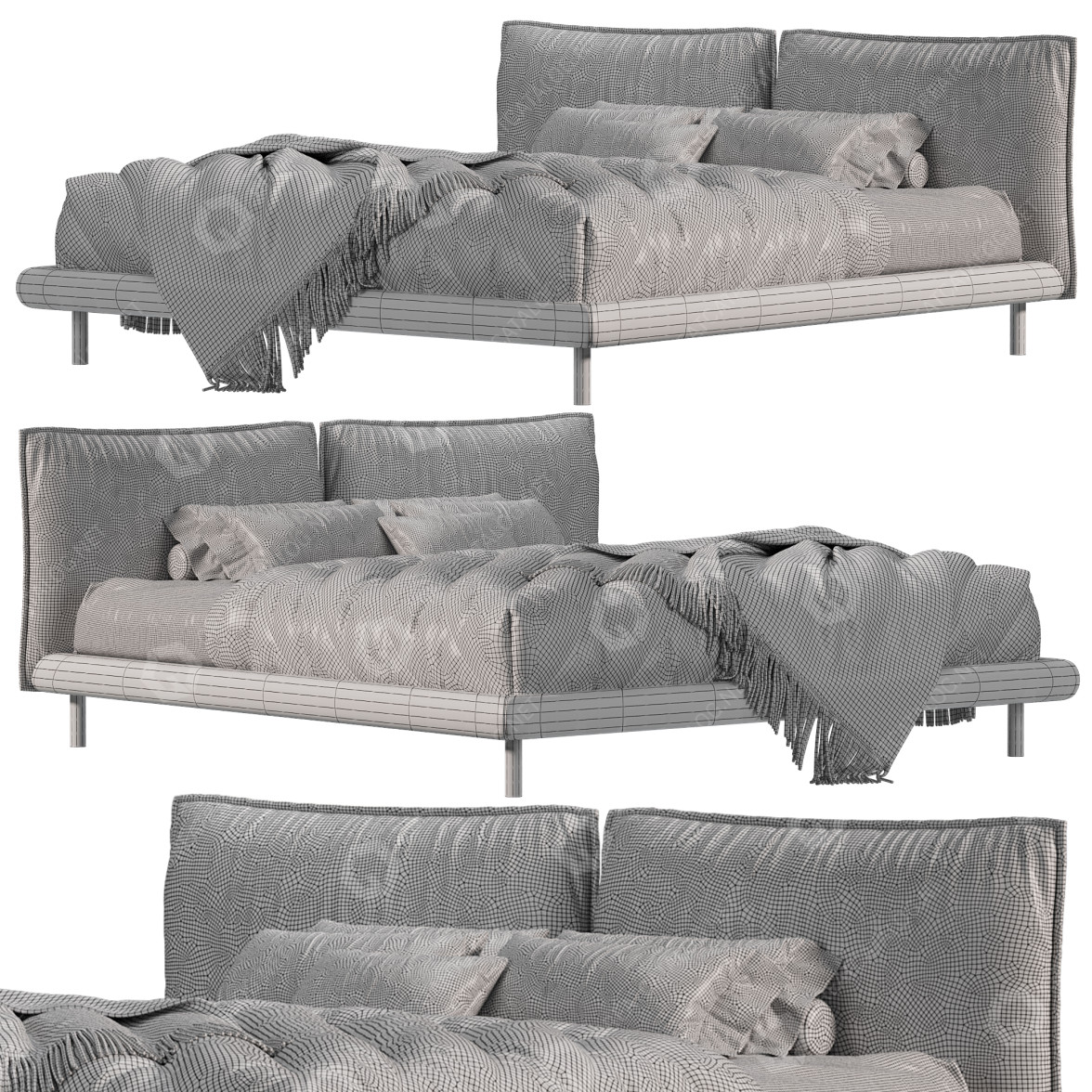 Bed Meridiani Oliver 3D model - GreatCatalog 16793