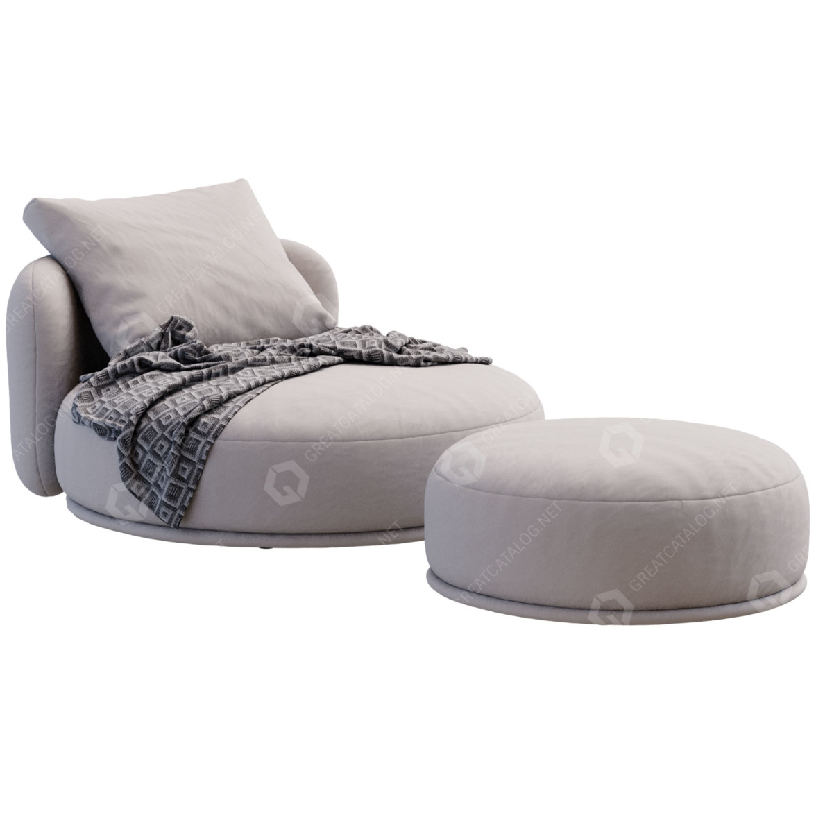 Armchair and Ottoman Porada Softbay Leather 3D model #16906 | GreatCatalog