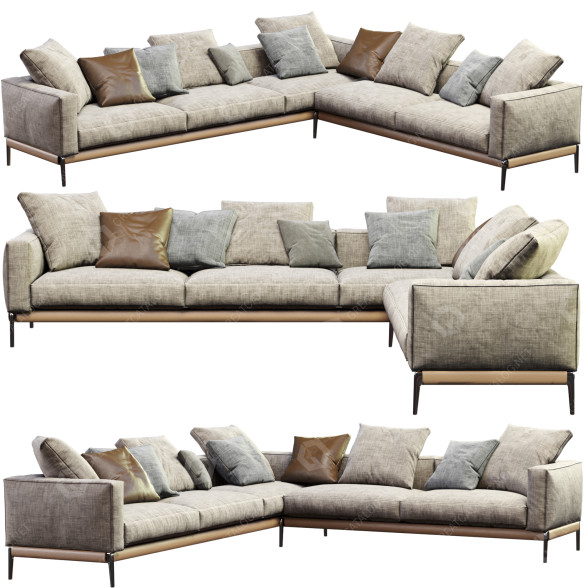 Sofa Flexform Romeo Beige 3D model - GreatCatalog 16940