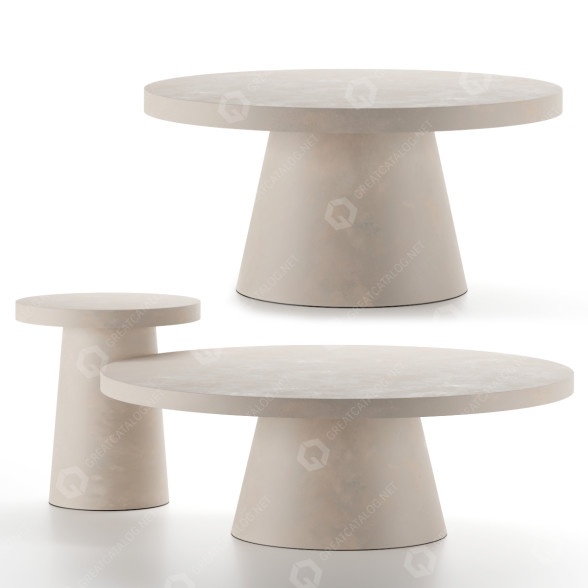 Coffee Tables West Elm Two-Tone Concrete 3D model - GreatCatalog 17116