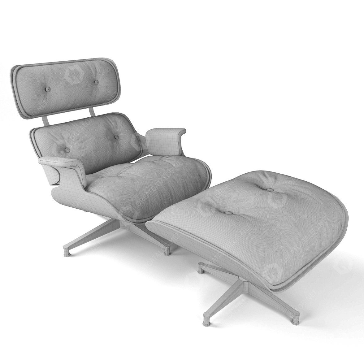 Armchair and Ottoman Herman Miller Eames 3D model - GreatCatalog 17482