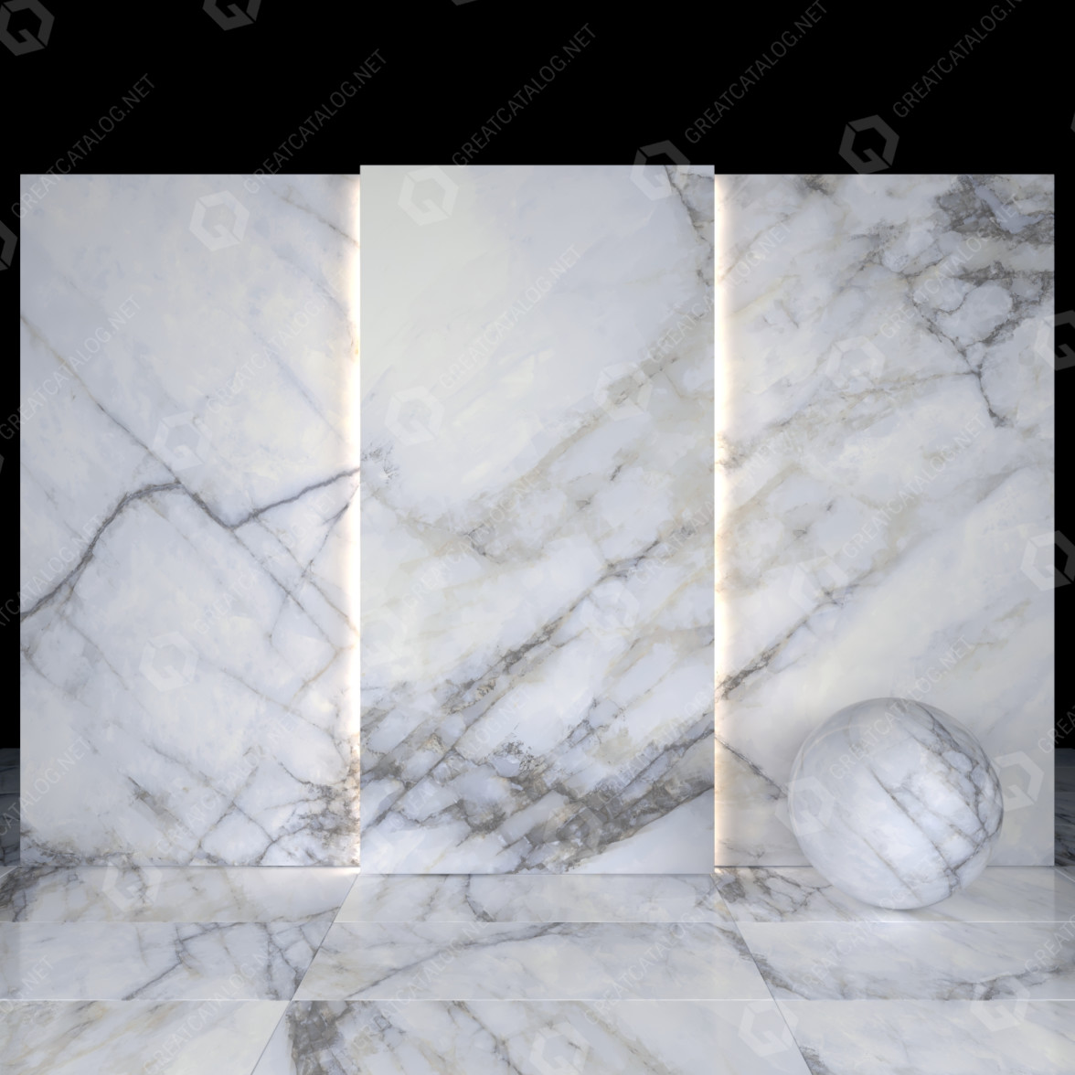 Tile White Crystal Marble 01 3D model - GreatCatalog 18572